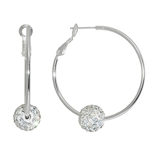Click here for Sparkle Allure Womens Crystal 38.1mm Round Hoop Ea... prices