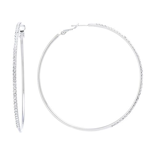 Click here for Sparkle Allure Womens Crystal 70mm Round Hoop Earr... prices