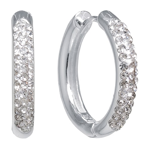 Click here for Sparkle Allure Womens Crystal 20mm Round Hoop Earr... prices