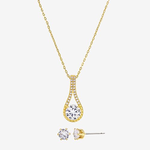 Click here for Sparkle Allure Womens Cubic Zirconia 14K Gold Over... prices