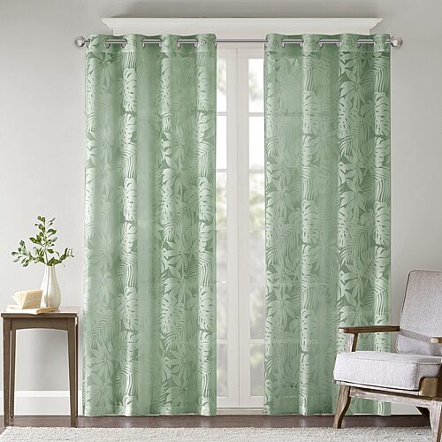 Click here for Madison Park Kauna Palm Leaf Grommet Top Sheer Sin... prices
