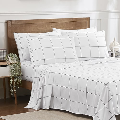Click here for Sweet Home Collection 6pc. Window Pane Microfiber... prices