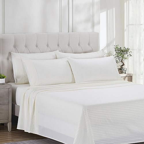 Click here for Sweet Home Collection Dobby Stripe Microfiber Wrin... prices