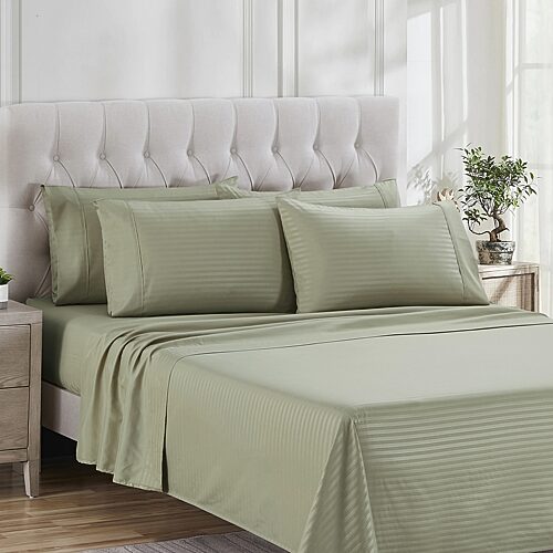 Click here for Sweet Home Collection 6pc. Embossed Stripe Microfi... prices