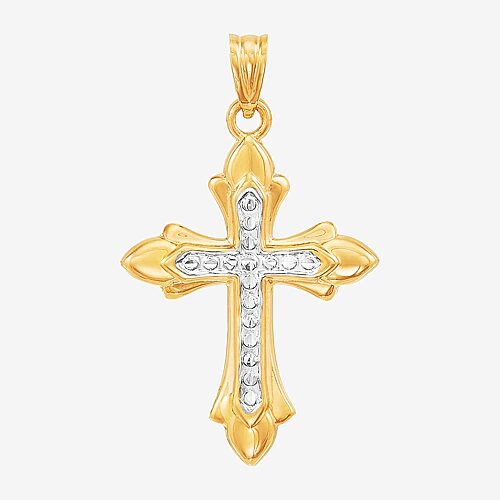 Click here for Unisex Adult 14K Gold Cross Pendant  One Size prices