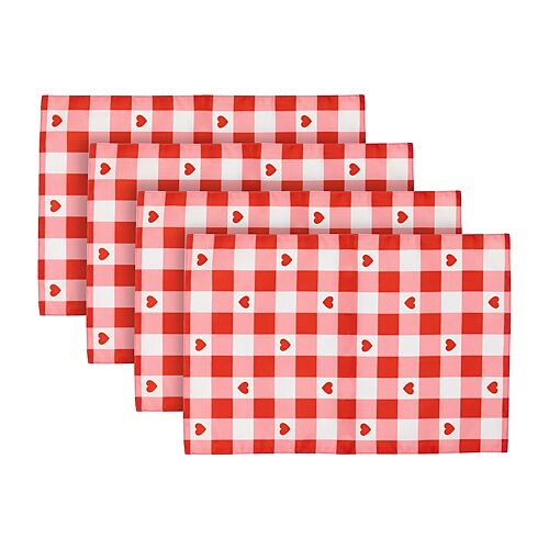 Click here for Northlight Checkered Hearts Mat  One Size  Red prices