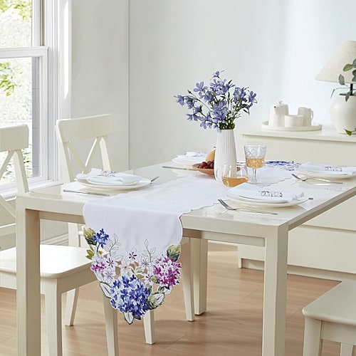 Click here for Elrene Home Fashions Spring Hydrangea Floral Cutwo... prices