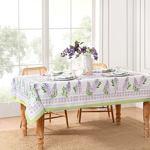 Click here for Elrene Lilac Garden Floral Rectangle Tablecloth  6... prices