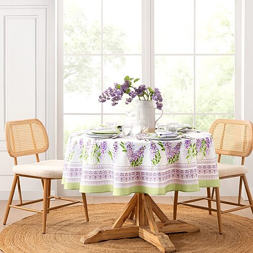 Click here for Elrene Lilac Garden Floral Round Tablecloth  70 X... prices