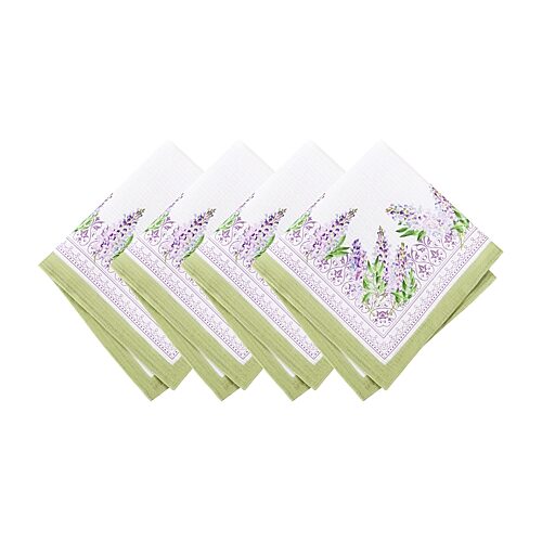 Threadmade Lilac Garden Floral Dinner Napkins - Set of 4