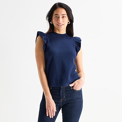 Click here for St. Johns Bay Womens Crew Neck Short Sleeve Blouse... prices