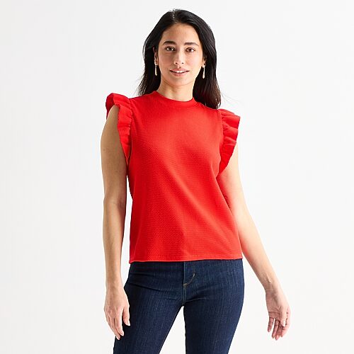 Click here for St. Johns Bay Womens Crew Neck Short Sleeve Blouse... prices