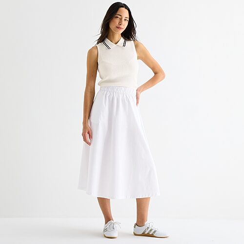 Click here for Stylus Womens Midi A-Line Skirt  X-small  White prices