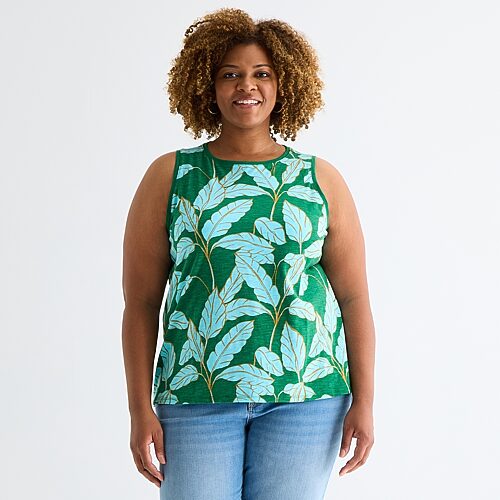 Click here for St. Johns Bay Womens Plus Scoop Neck Sleeveless Ta... prices