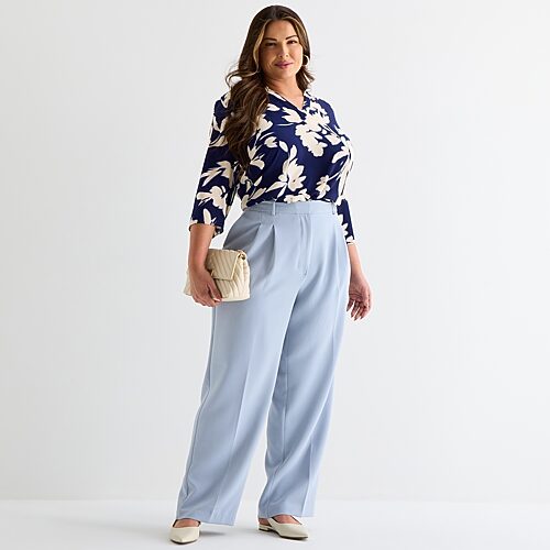 Click here for Worthington Womens Plus Straight High Rise Trouser... prices