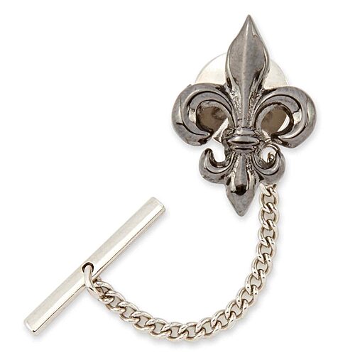 Click here for Fleur de Lis Tie Tack  One Size  Gray prices