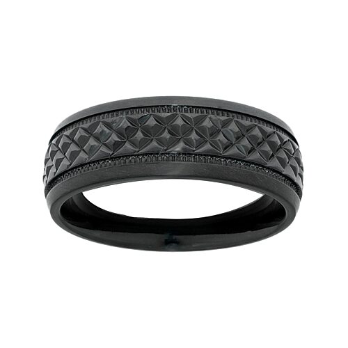 Click here for Mens Textured Black Zirconium Wedding Band  10  Bl... prices