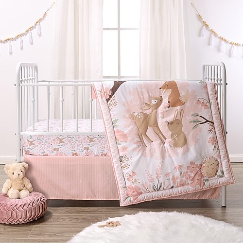 The Peanutshell Fairytale Forest 3-pc. Crib Bedding Set  One Size  Pink