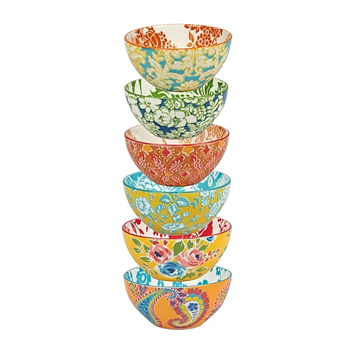 Click here for Damask Floral Set of 6 All Purpose Bowl - Multicol... prices