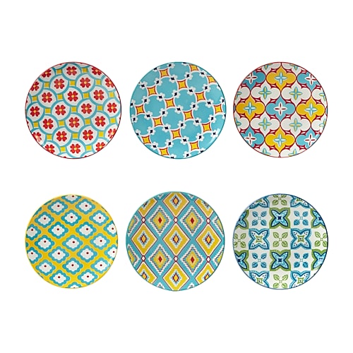 Click here for Damask Floral Set of 6 Canape Plate - Multicolor prices