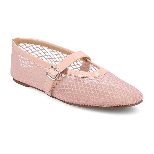 Journee Collection Womens Casha Mesh Mary Jane Flats - Pink