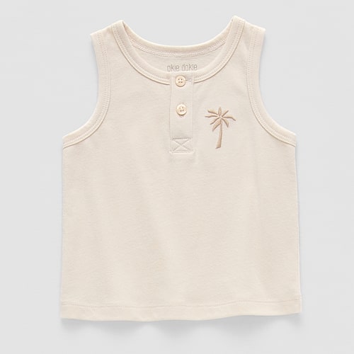 Click here for Okie Dokie Baby Boys Henley Neck Sleeveless Tank T... prices