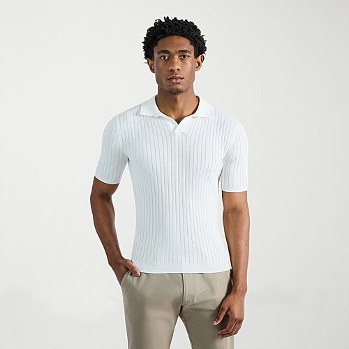 Click here for Haggar Johnny Collar Ribbed Mens Short Sleeve Polo... prices