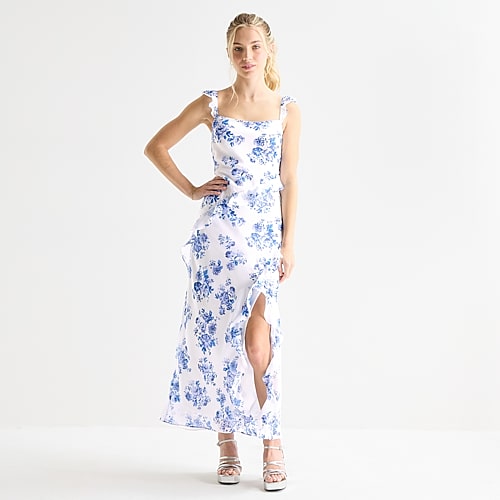 Click here for by&by Womens Juniors Sleeveless Floral Midi Slip D... prices