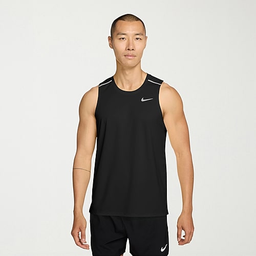 Click here for Nike Miler Mens Dri-fit Running Tank Top - Black/R... prices