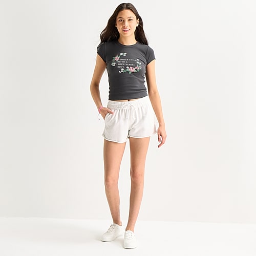 Click here for Arizona Juniors Womens Mid Rise Juniors Jogger Sho... prices