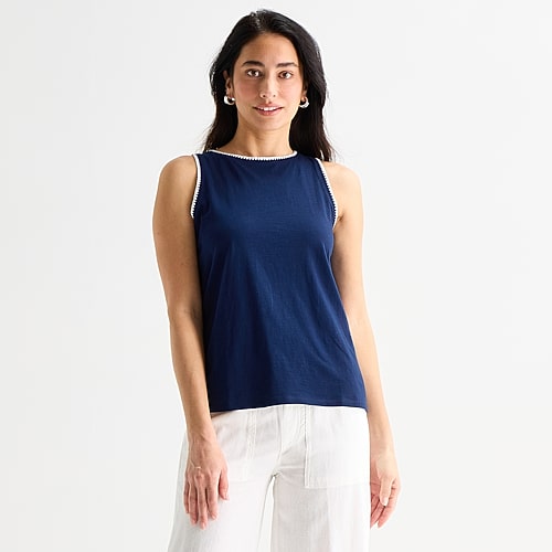 Click here for St. Johns Bay Womens Crew Neck Sleeveless Tank Top... prices