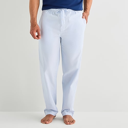 Click here for St. Johns Bay Mens Poplin Pajama Pants  Small  Blu... prices