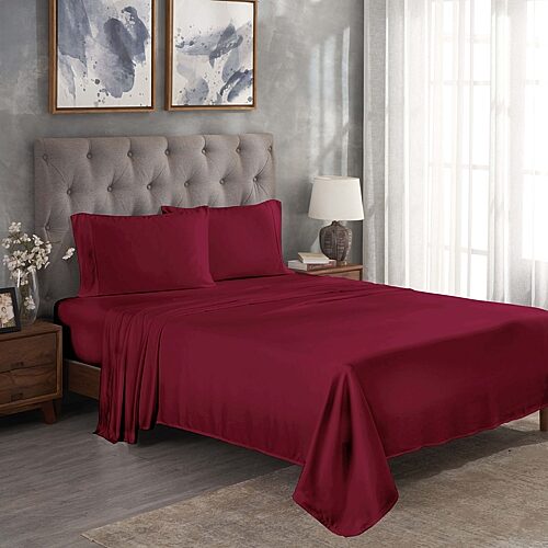 SUPERIOR Beechwood Modal Cooling Soft 300tc Sheet Set  One Size  Red