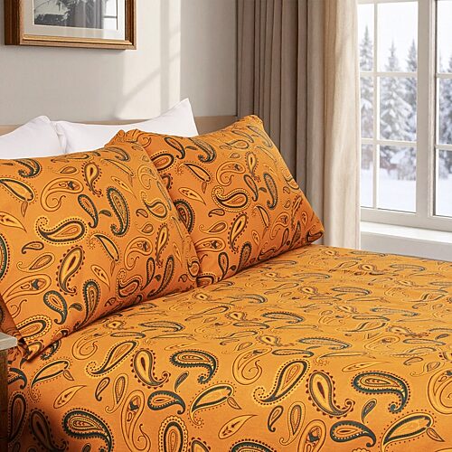 Click here for SUPERIOR Paisley Cotton Flannel Warm Winter Deep P... prices