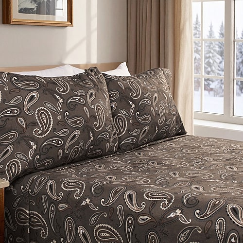 Click here for SUPERIOR Paisley Cotton Flannel Warm Winter Deep P... prices
