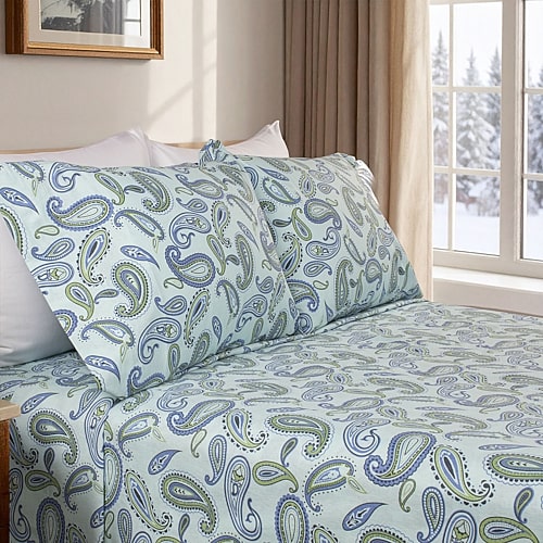 Click here for Superior Cotton Flannel Deep Pocket Paisley Sheet... prices