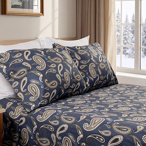 Click here for Superior Cotton Flannel Deep Pocket Paisley Sheet... prices