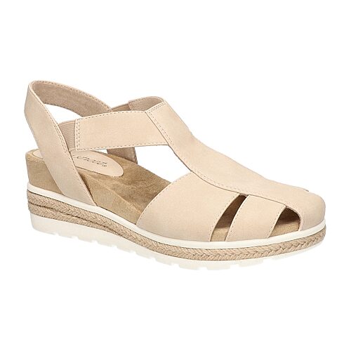 Click here for Easy Street Freeport Wedge Sandals - Light Beige prices