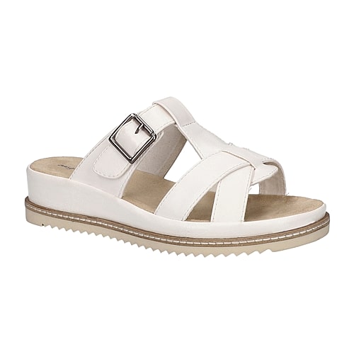 Easy Street Womens Joby Slide Sandals  6 1/2 Extra Wide  White