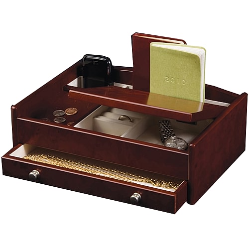 Click here for Mele and Co Davin Mens Walnut-Finish Valet  One Si... prices