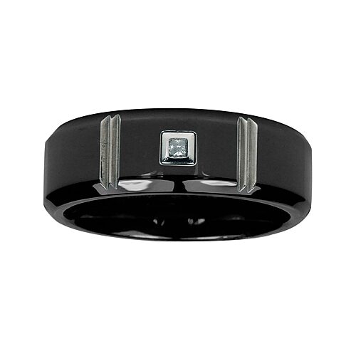 Click here for Mens Diamond-Accent 7mm Black Titanium Wedding Ban... prices