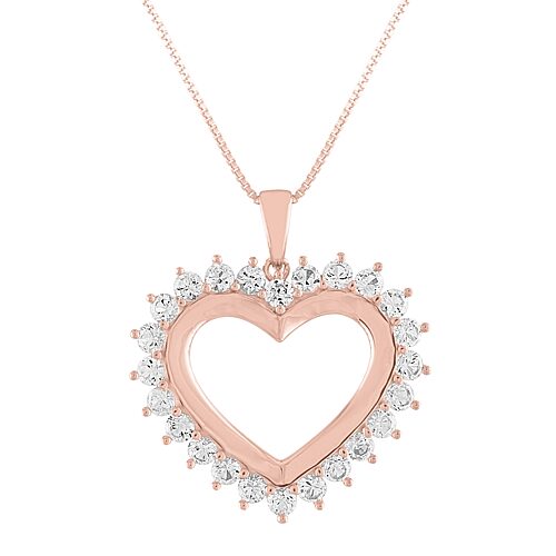 Click here for Womens Lab Created White Sapphire 14K Rose Gold Ov... prices