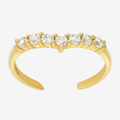 Click here for White Cubic Zirconia 10K Gold Adjustable Toe Ring... prices