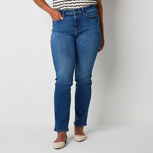 Click here for a.n.a Womens High Rise Straight Leg Jean  14 Petit... prices