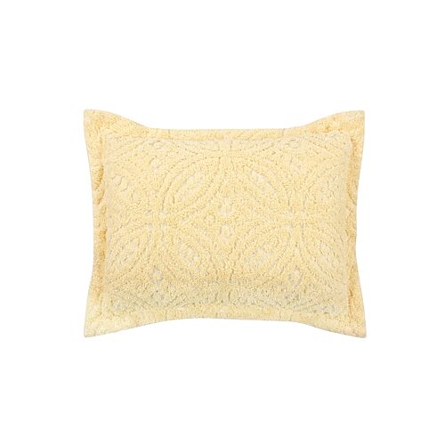 Better Trends Chenille Wedding Ring Standard Sham  One Size  Yellow