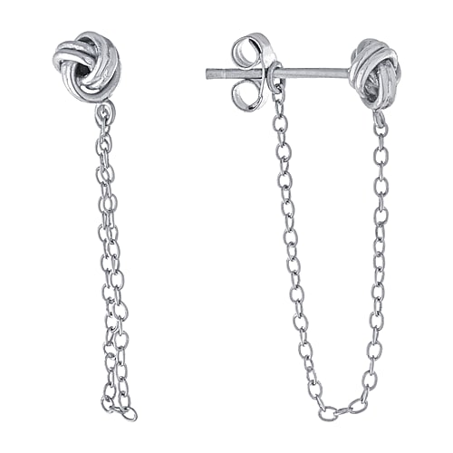 Click here for Silver Treasures Sterling Silver Knot Drop Earring... prices