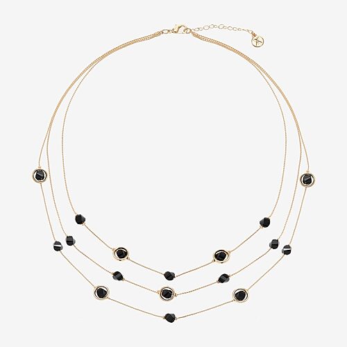 Click here for Mixit Black & Gold Tone 3 Row Womens 22 Inch Stran... prices