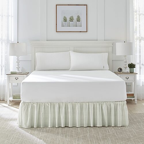 Click here for Laura Ashley Ticking Stripe Ruffled Bedskirt  Full... prices