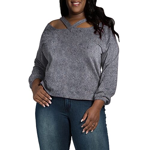 Click here for Poetic Justice Plus Womens V Neck Long Sleeve Swea... prices