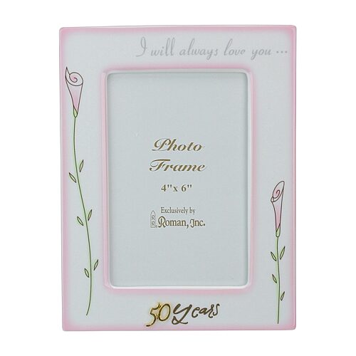 Click here for Roman 4 X 6 50th Wedding Anniversary 2pc Set Table... prices